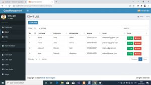 Court Case Management System in PHP and MySQL