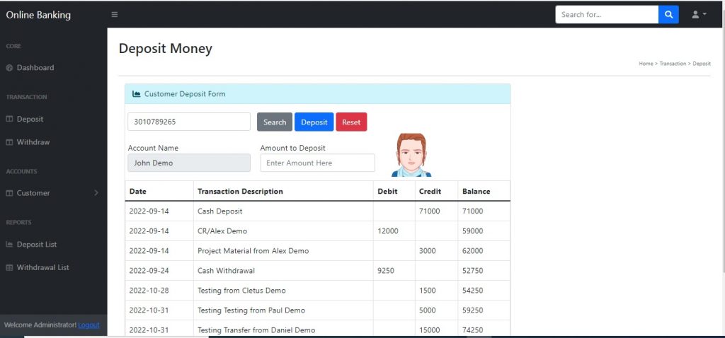 Online Banking System in ASP.NET C# and SQL Server