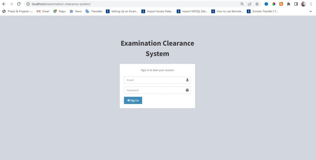Online Examination Clearance System in PHP and MySQL